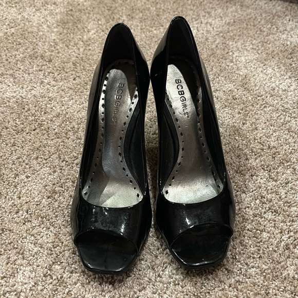 BCBGirls | Shoes | Bcbg Girls Open Toed Black Heels | Poshmark